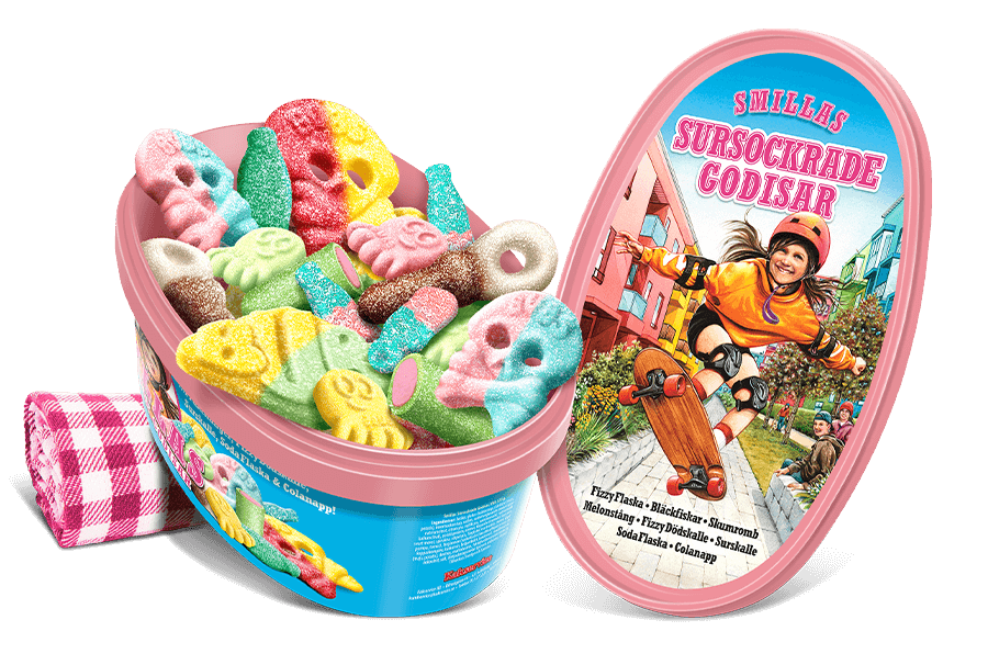 Våra lättsålda produkter: kakor, knäckesticks och godis